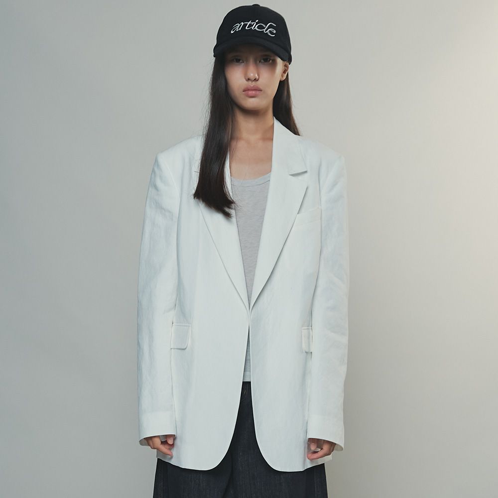 BUTTONLESS LINEN JACKET - WHITE - 감도 깊은 취향 셀렉트샵 29CM