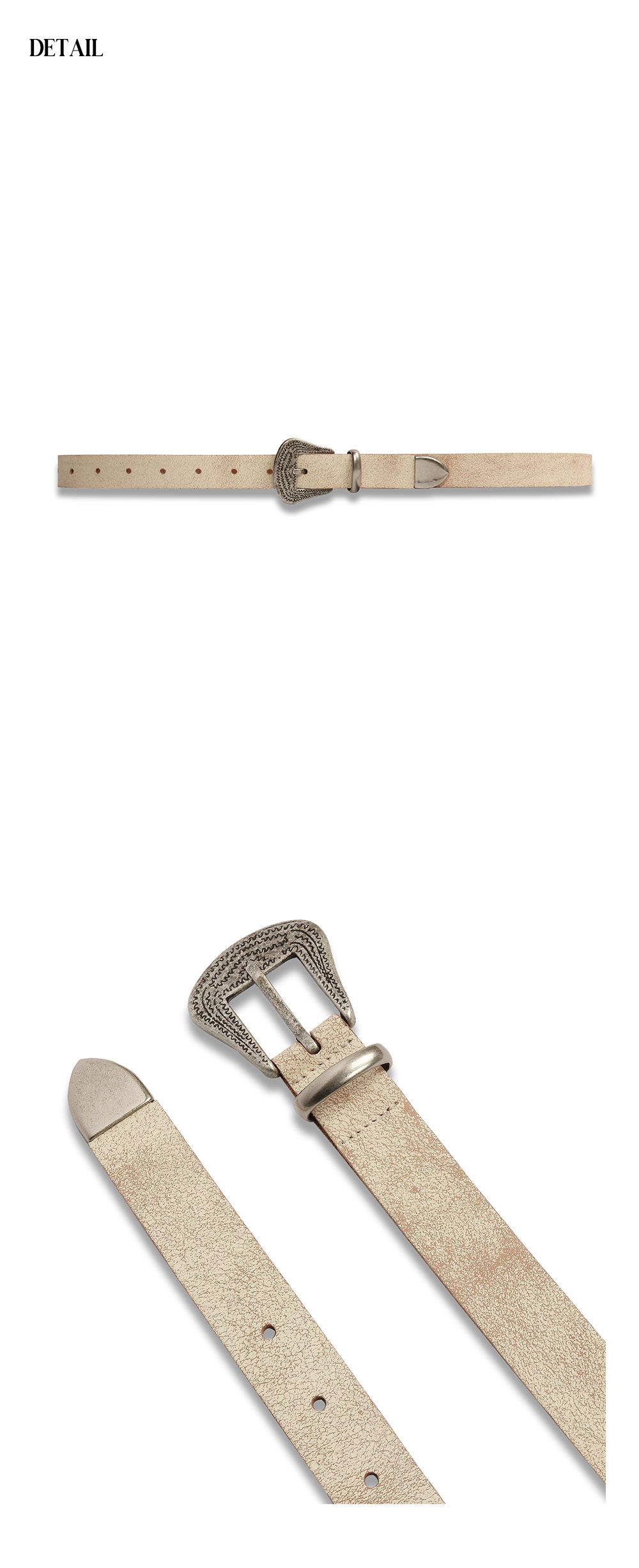Crack Vintage Cowhide Belt in Ivory - 감도 깊은 취향 셀렉트샵 29CM