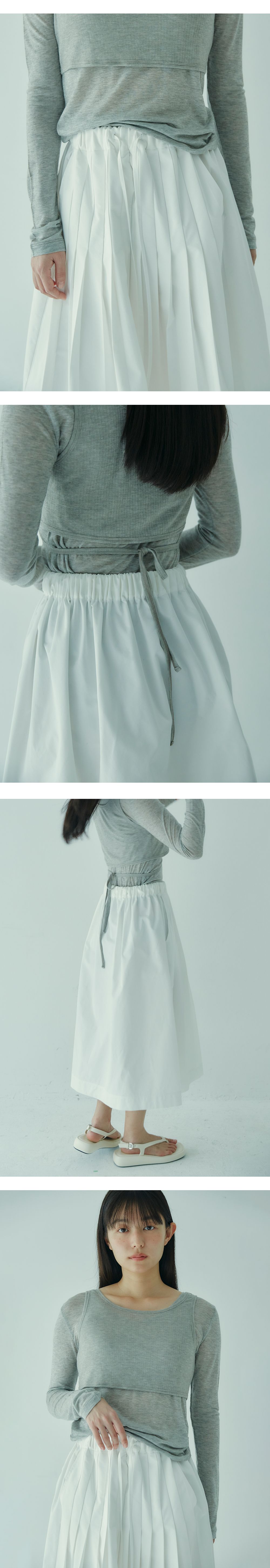 PLEATS GATHERING SKIRT WHITE - 감도 깊은 취향 셀렉트샵 29CM