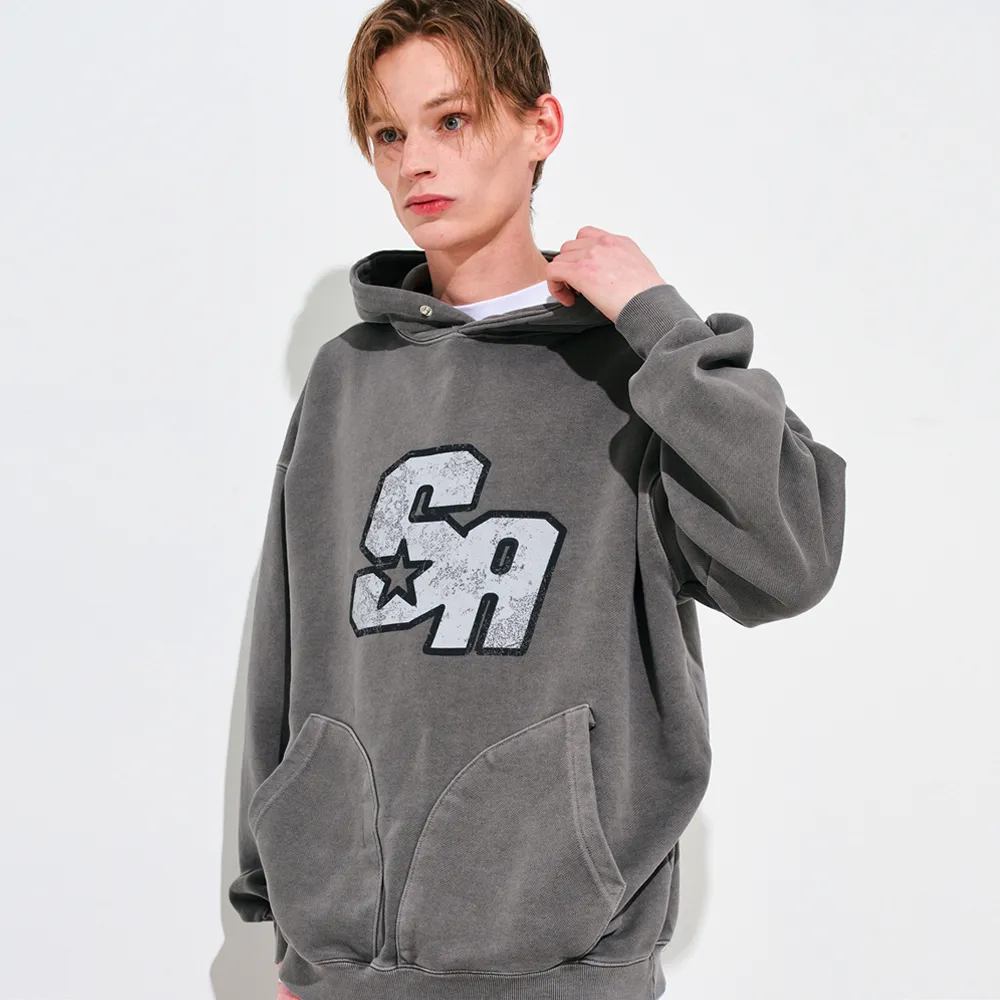 SA PIGMENT SNAP BUTTON HOODIE [GREY] - 감도 깊은 취향 셀렉트샵 29CM