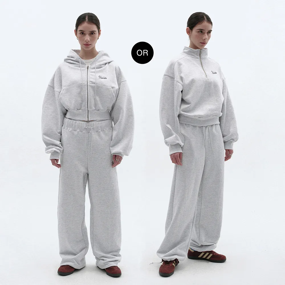 [SET] CROP SWEAT SET UP [MELANGE GRAY] - 감도 깊은 취향 셀렉트샵 29CM