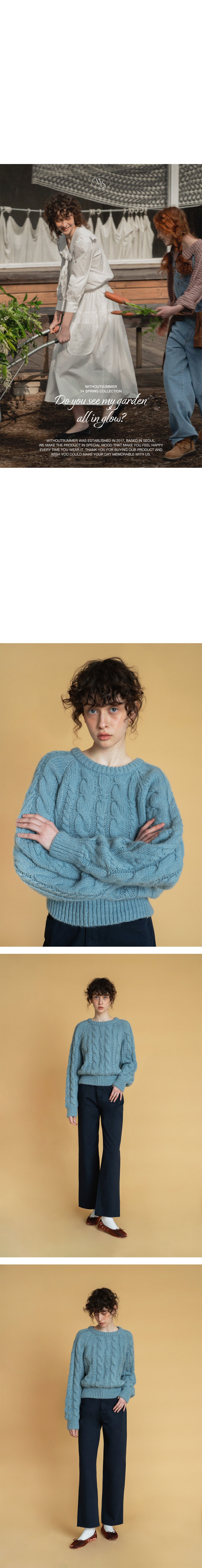[3/25출고 예정]Robin cable knit_skyblue - 감도 깊은 취향 셀렉트샵 29CM