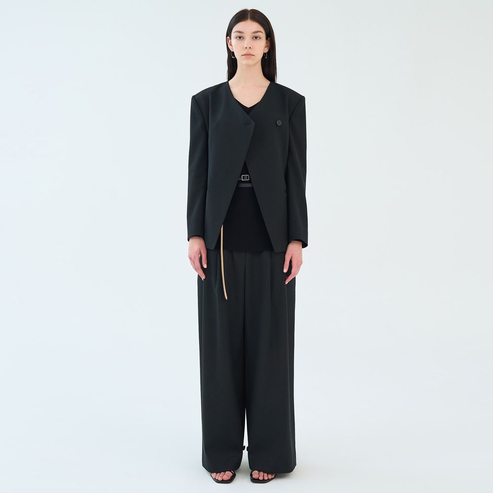 LAN COLLARLESS LONG JACKET - 감도 깊은 취향 셀렉트샵 29CM