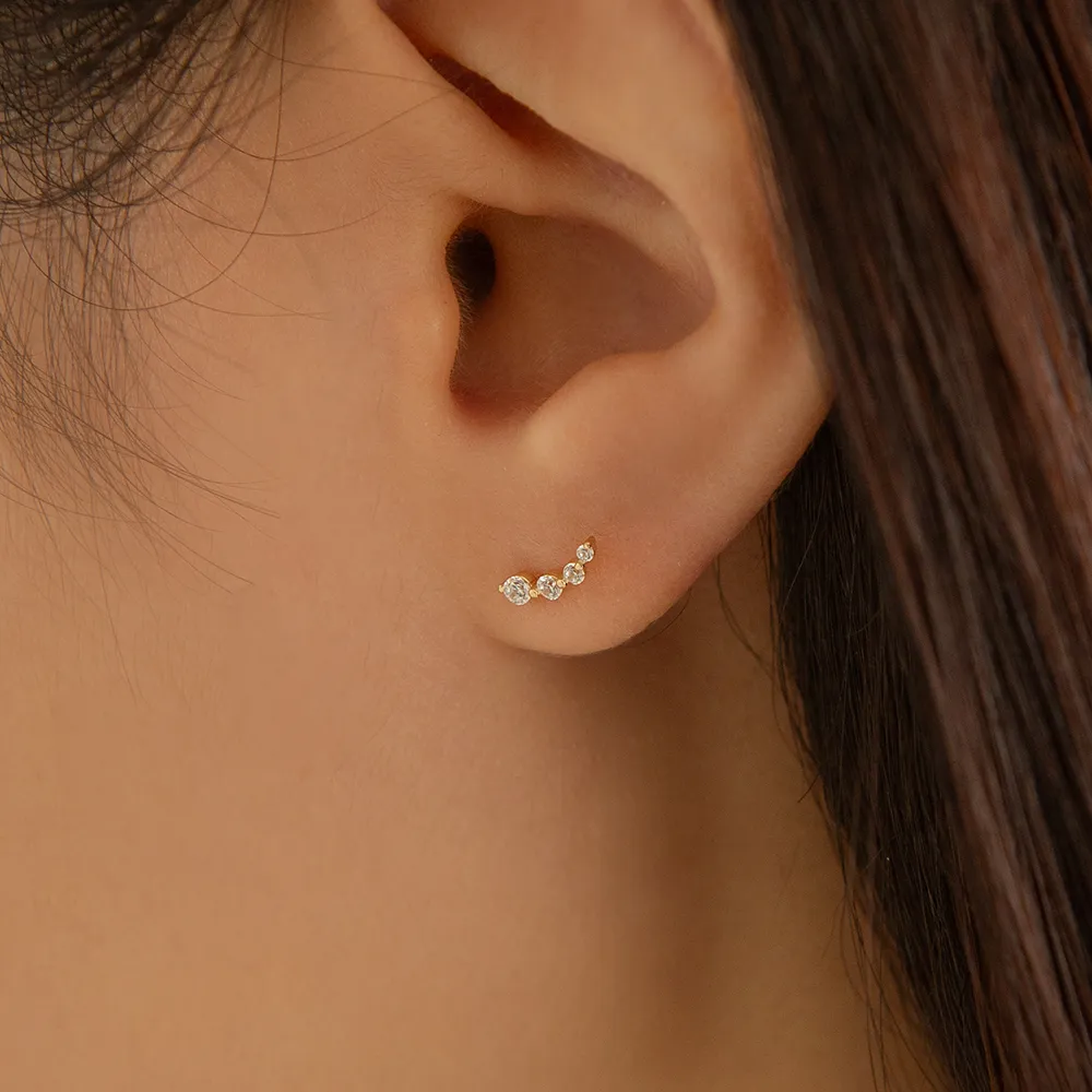 14k 밀키웨이 커브 스톤 피어싱 (14k골드) #LFPI04 - 감도 깊은 취향 셀렉트샵 29CM