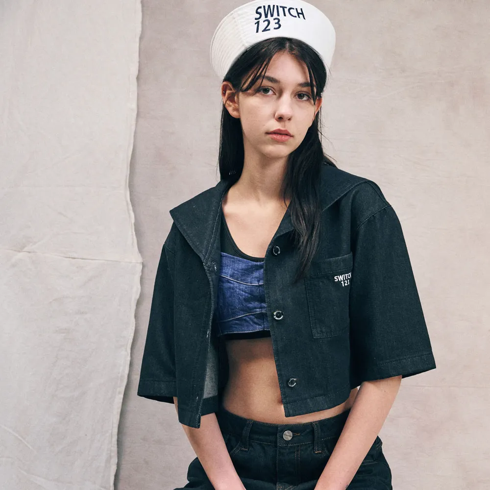 CROP SAILOR CALLAR DENIM JACKET (FOR WOMAN)_SYS1BL51DN - 감도 깊은 취향 셀렉트샵 29CM