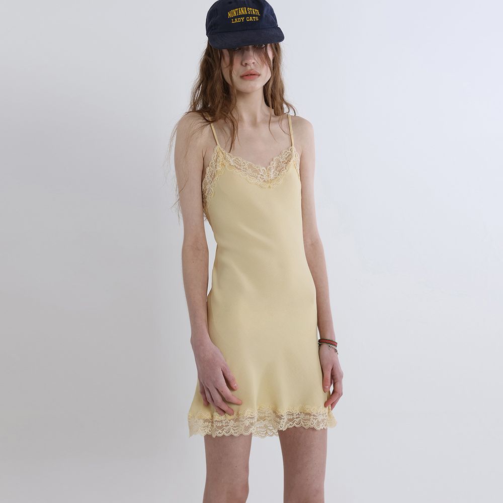 Vintage Lace Slip Mini dress (Yellow) - 감도 깊은 취향 셀렉트샵 29CM