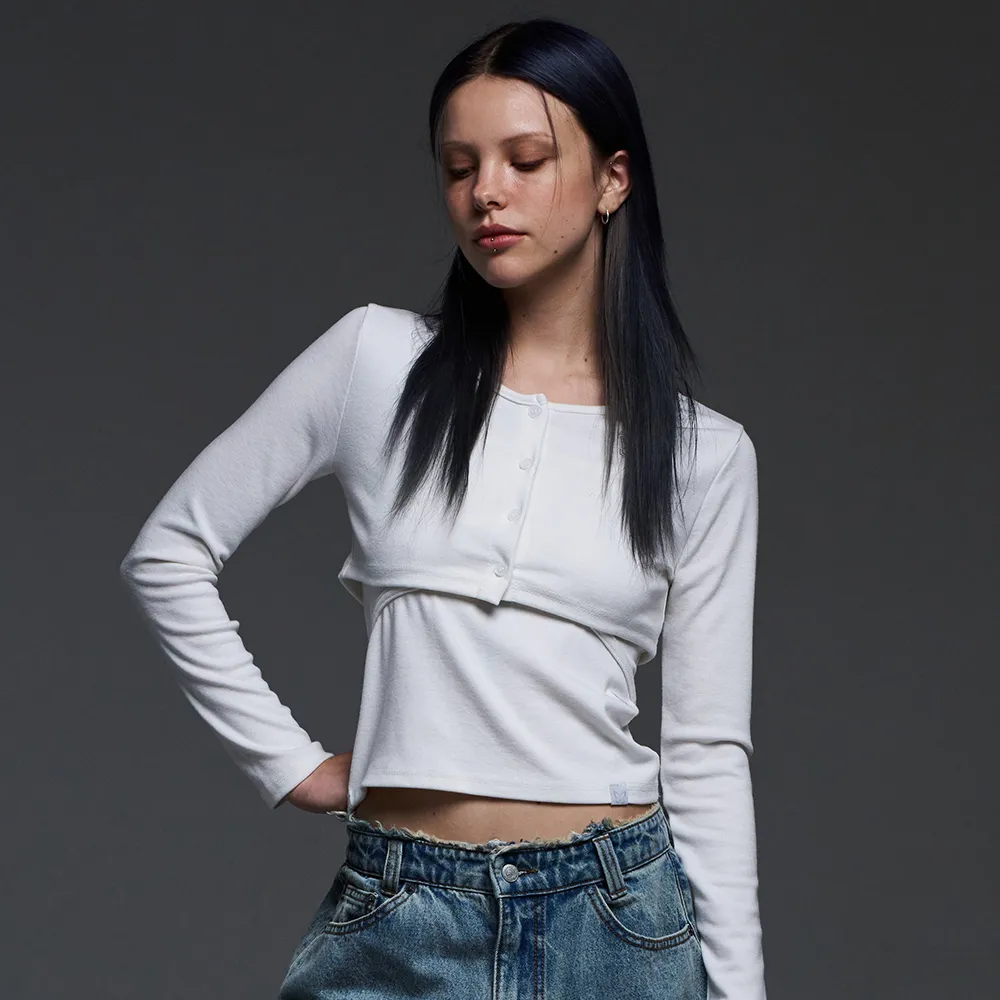 [NF] SLOPE BOLERO CARDIGAN (WHITE)_F24QB271 - 감도 깊은 취향 셀렉트샵 29CM