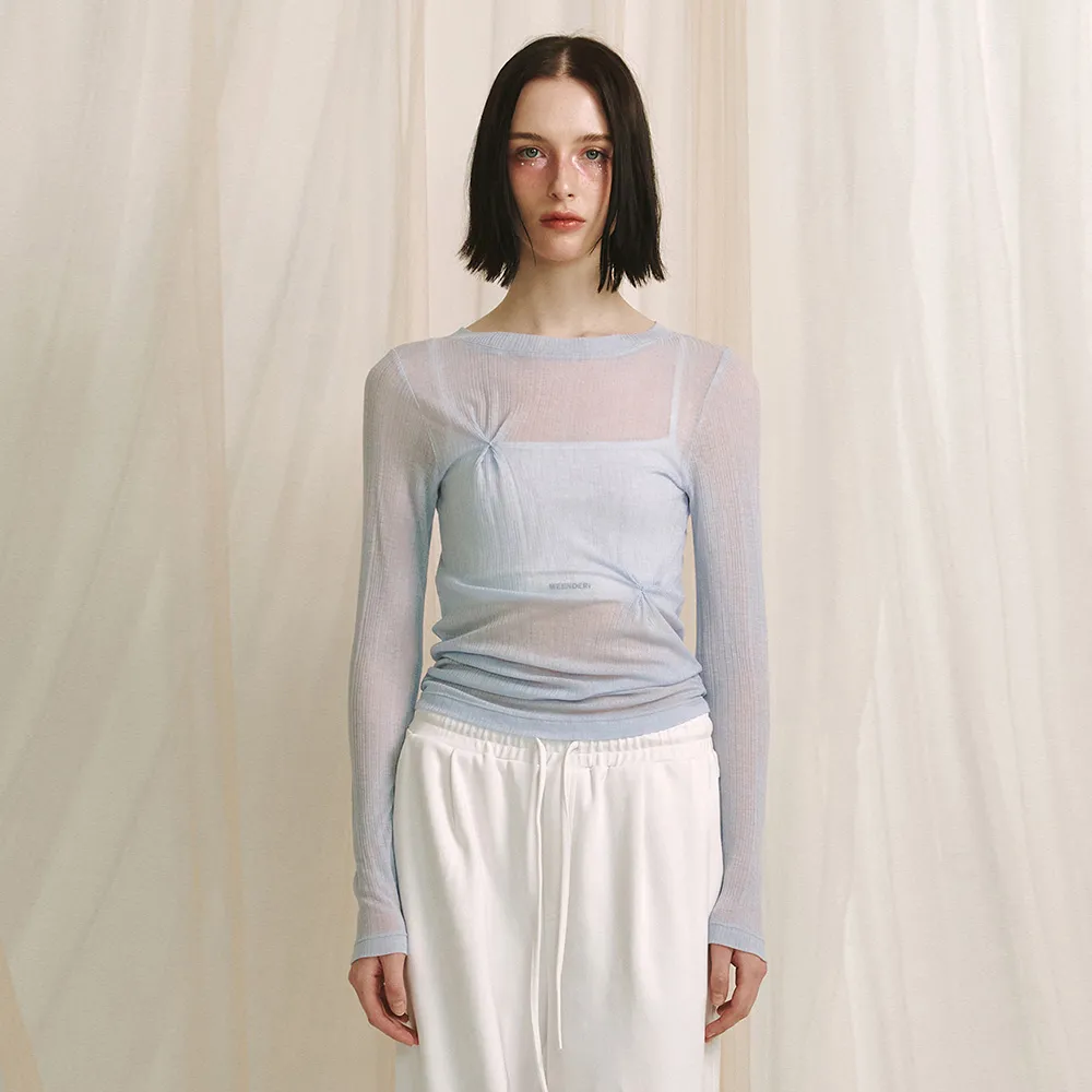PINCHED SEE-THROUGH TOP - SKY BLUE - 감도 깊은 취향 셀렉트샵 29CM