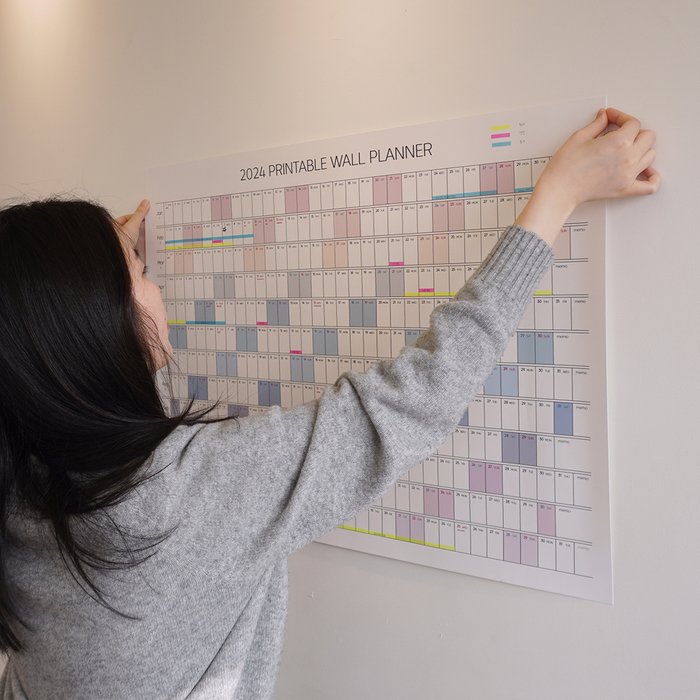 2024년 대형 한장 달력 포스터 연력 [2종 2024 A1 낱장 캘린더 1년 벽 플래너 스케줄러 연간 계획 - 감도 깊은 취향 셀렉트샵 29CM