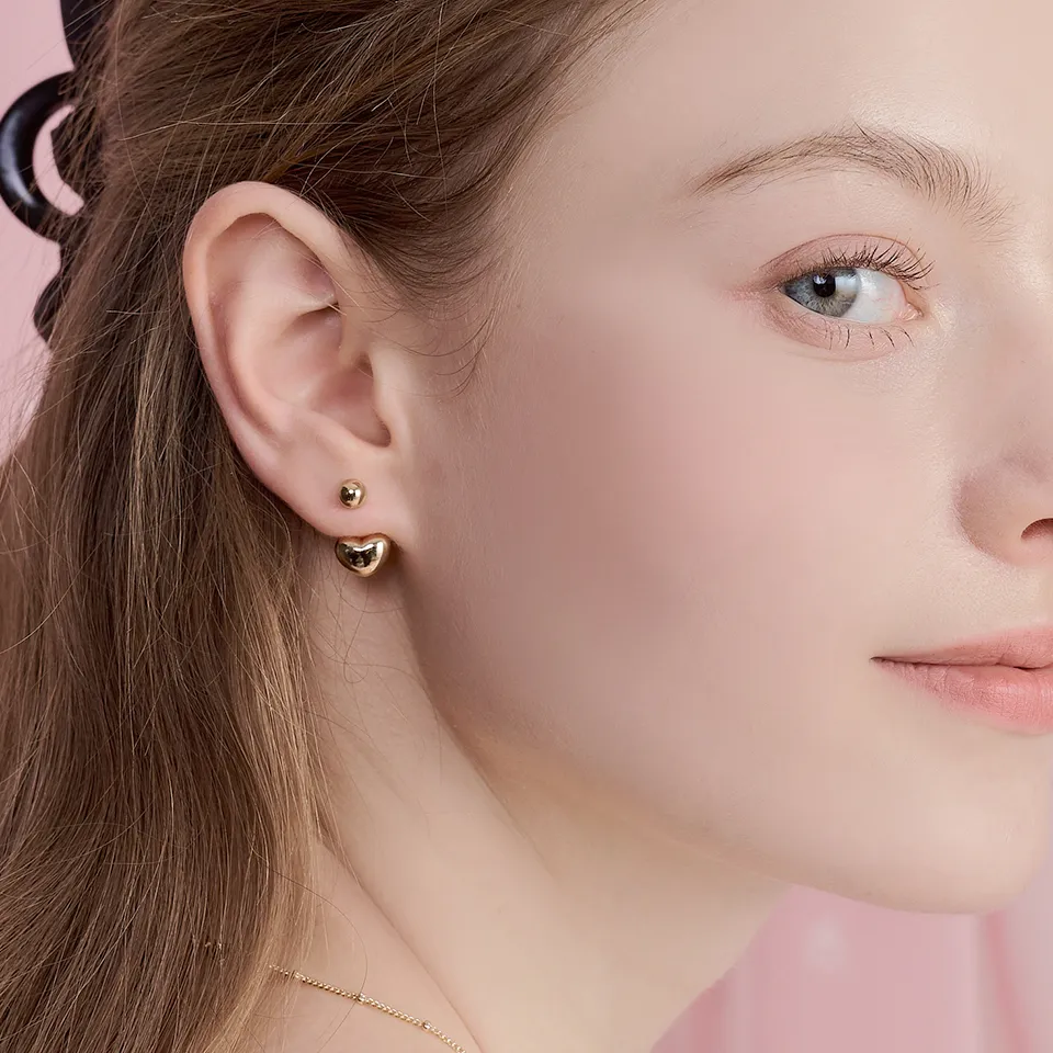 plump heart ear jacket earring - 감도 깊은 취향 셀렉트샵 29CM