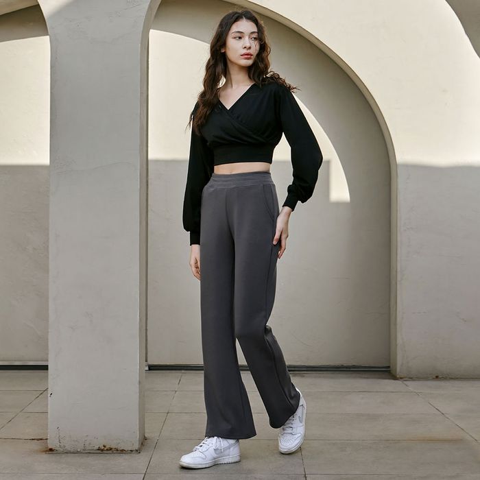 여성 요가복 DEVI-B0070-에쉬그레이 필라테스 세미 부츠컷 밴딩 팬츠 - 감도 깊은 취향 셀렉트샵 29CM