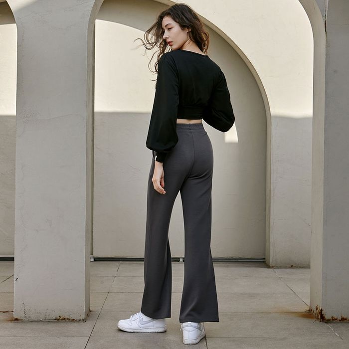 여성 요가복 DEVI-B0070-에쉬그레이 필라테스 세미 부츠컷 밴딩 팬츠 - 감도 깊은 취향 셀렉트샵 29CM