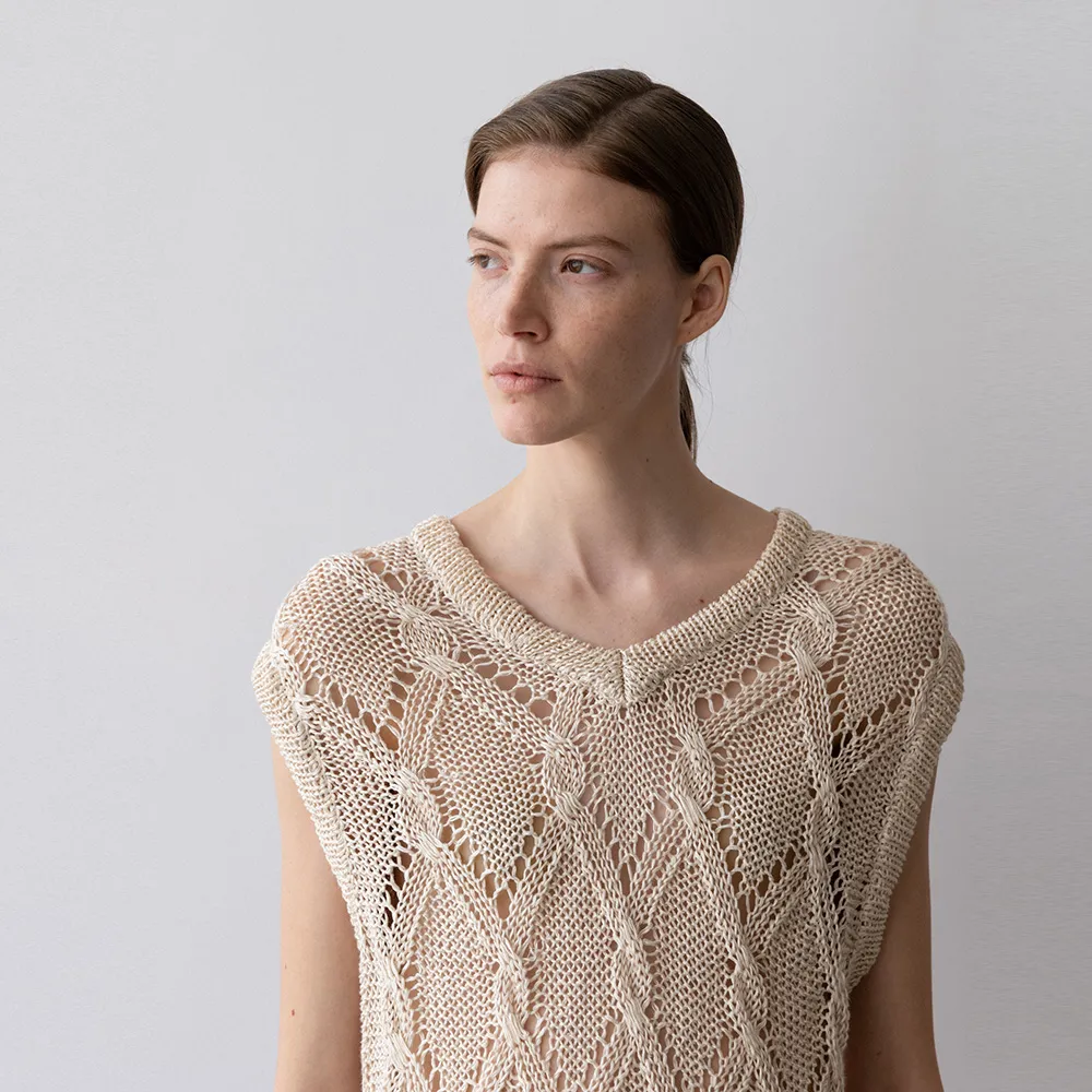 Mesh vest knit (ivory / khaki / black) - 감도 깊은 취향 셀렉트샵 29CM