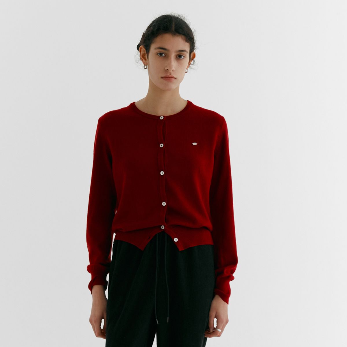 [3차] SOFT COTTON BASIC ROUND CARDIGAN_BURGUNDY - 감도 깊은 취향 셀렉트샵 29CM