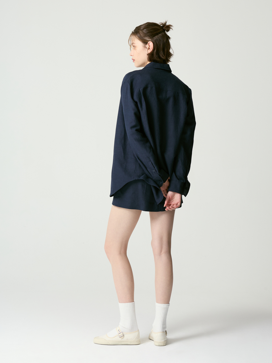 FLOW LINEN SHIRT (NAVY) - 감도 깊은 취향 셀렉트샵 29CM