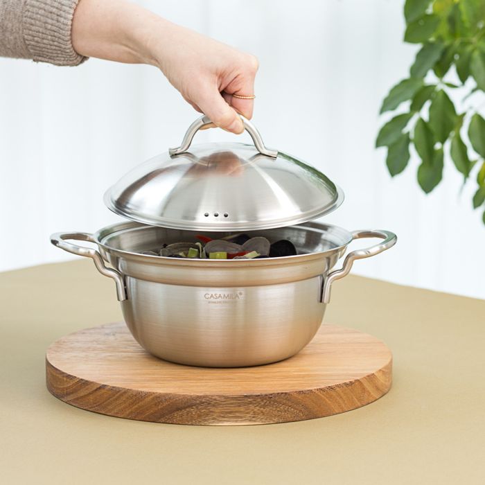 까사밀라 스틸라 Ih 통 3중 스텐 24cm 양수냄비 감도 깊은 취향 셀렉트샵 29cm