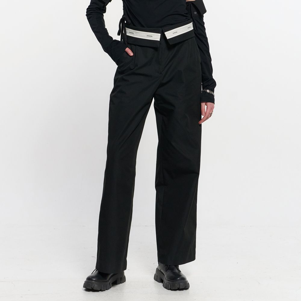 Fold Over Wide Slacks _ BLACK - 감도 깊은 취향 셀렉트샵 29CM