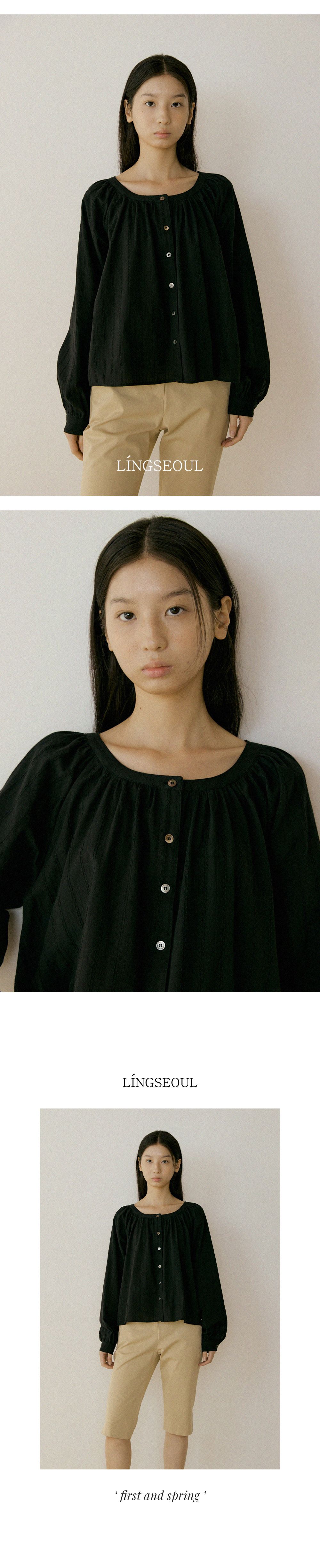 [10%] stripe shirring volume blouse (2color) - 감도 깊은 취향 셀렉트샵 29CM