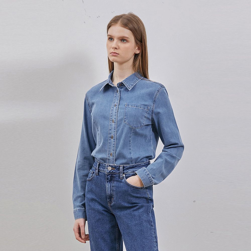 DENIM BASIC ONE POCKET SHIRT BLUE - 감도 깊은 취향 셀렉트샵 29CM