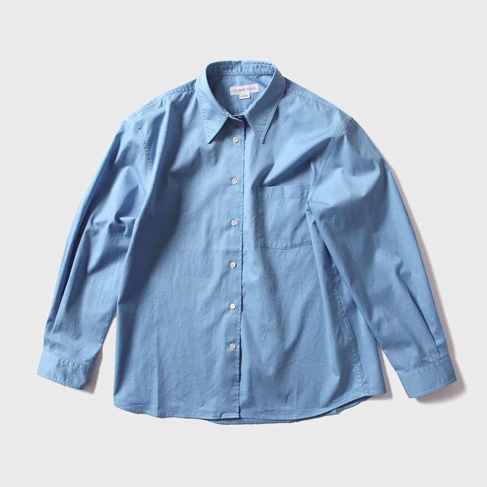 TE1-SH01 수피마 트윌 셔츠-라이첸블루 - 감도 깊은 취향 셀렉트샵 29CM