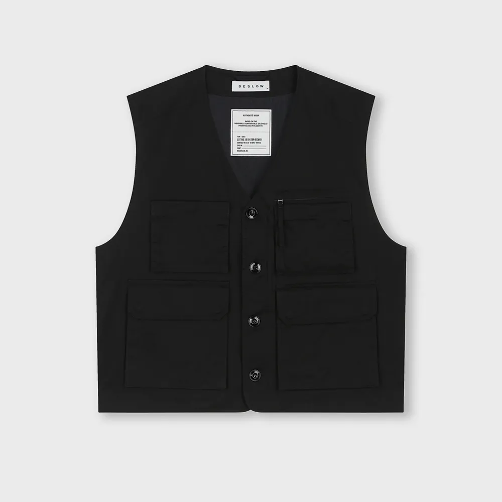 MILITARY ZIP-UP VEST BLACK - 감도 깊은 취향 셀렉트샵 29CM