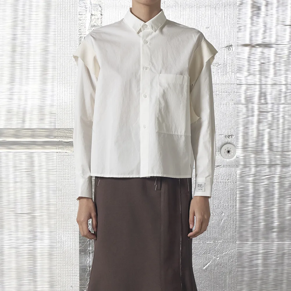 [RECODE 여성] Selvedge Patched Oversized shirts _RQSAS24500IVX - 감도 깊은 취향 ...
