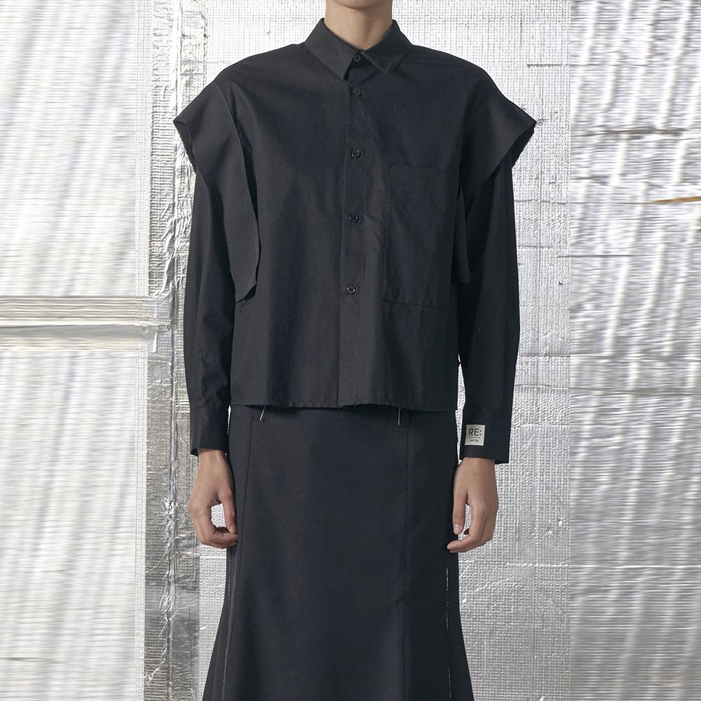 [RECODE 여성] Selvedge Patched Oversized shirts _RQSAS24500BKX - 감도 깊은 취향 ...