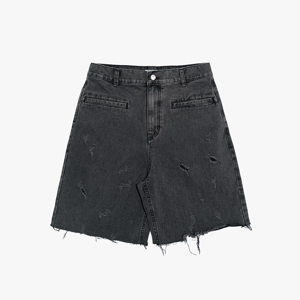 M-Damaged Denim Shorts [Charcoal] - 감도 깊은 취향 셀렉트샵 29CM