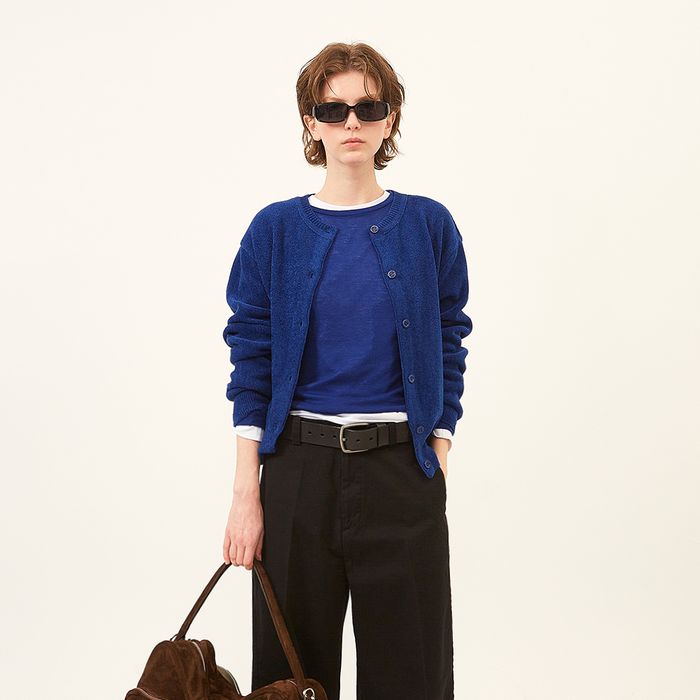 W Tyler buttoned cardigan trypan blue - 감도 깊은 취향 셀렉트샵 29CM