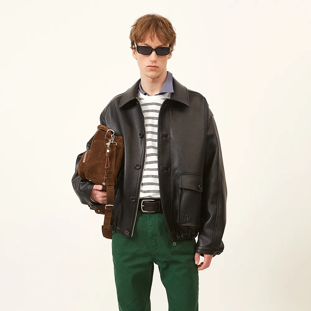 Gail buttoned leather jacket black - 감도 깊은 취향 셀렉트샵 29CM