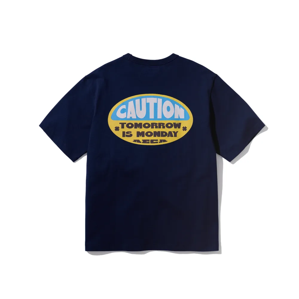 AECA CAUTION HALF SLEEVE-NAVY - 감도 깊은 취향 셀렉트샵 29CM