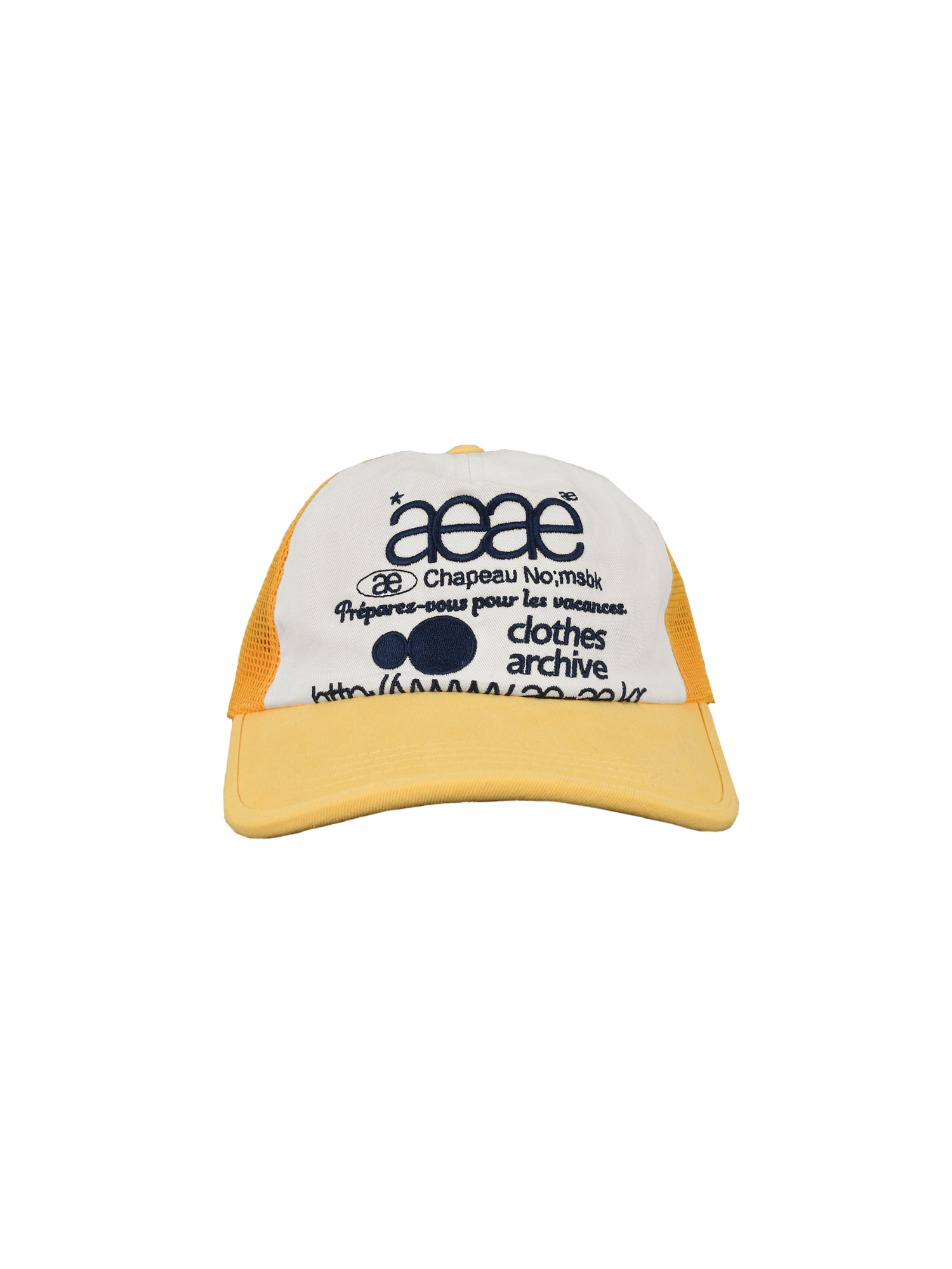 WEB LOGO MESH CAP [YELLOW/NAVY] - 감도 깊은 취향 셀렉트샵 29CM