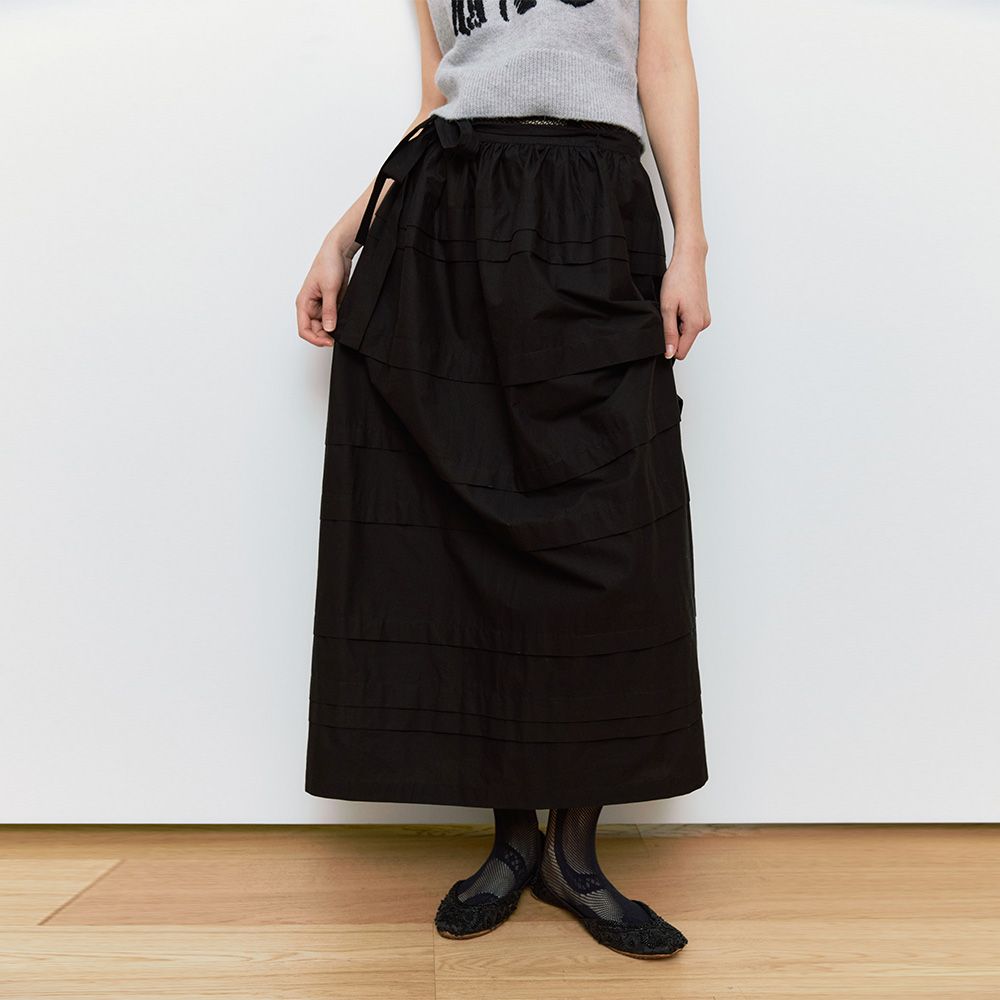 FRILL LONG SKIRT_BLACK - 감도 깊은 취향 셀렉트샵 29CM