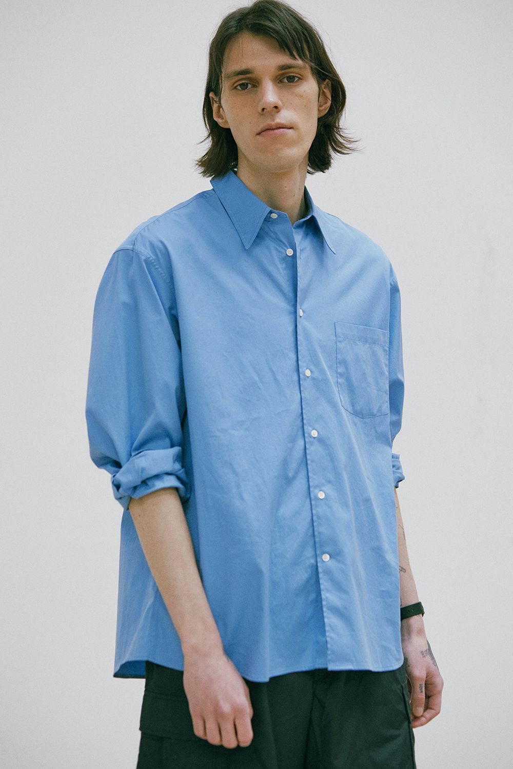 TE1-SH01 수피마 트윌 셔츠-라이첸블루 - 감도 깊은 취향 셀렉트샵 29CM