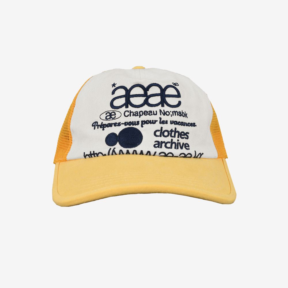 WEB LOGO MESH CAP [YELLOW/NAVY] - 감도 깊은 취향 셀렉트샵 29CM
