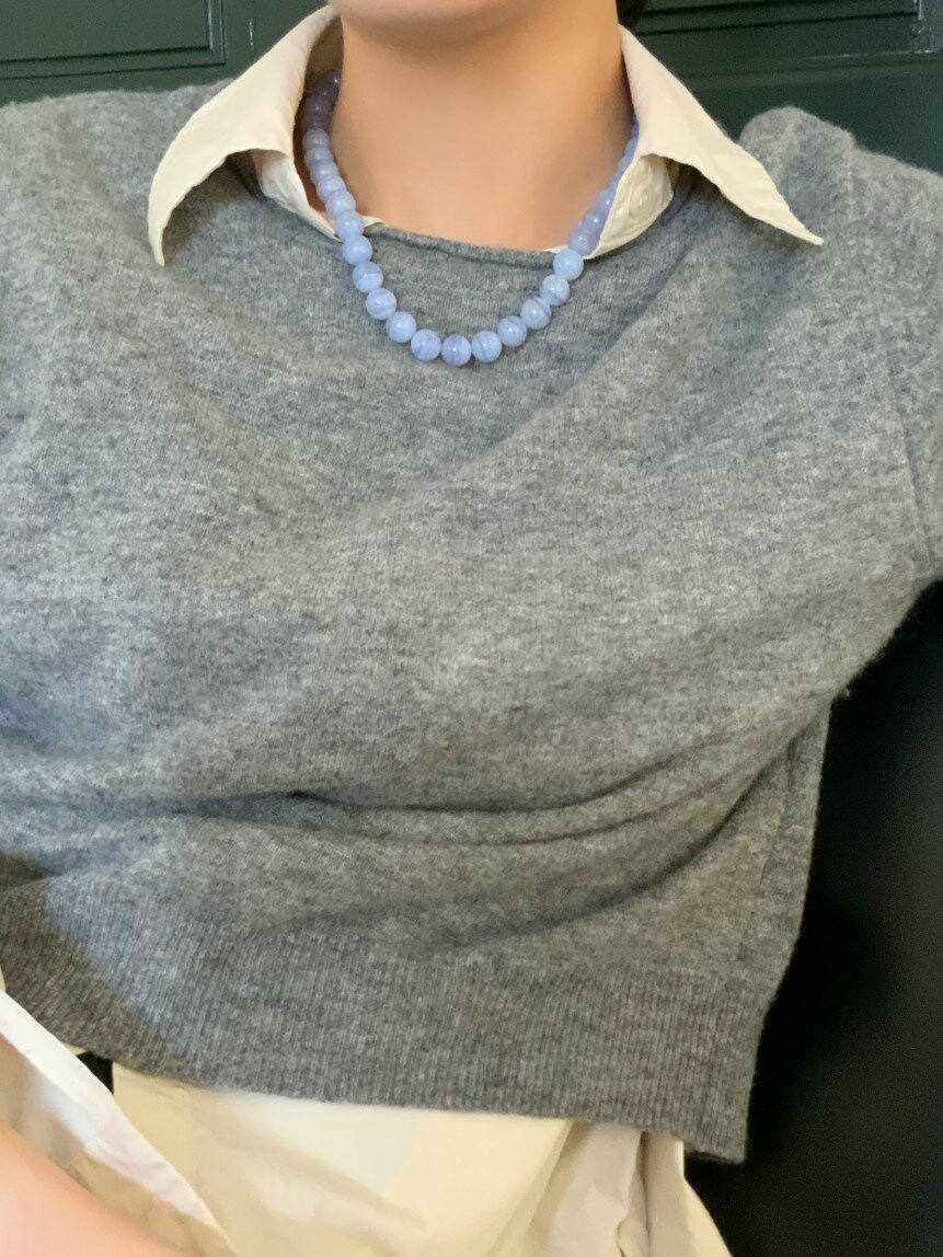 Chalcedony necklace (10mm) 칼세도니 네크리스 - 감도 깊은 취향 셀렉트샵 29CM