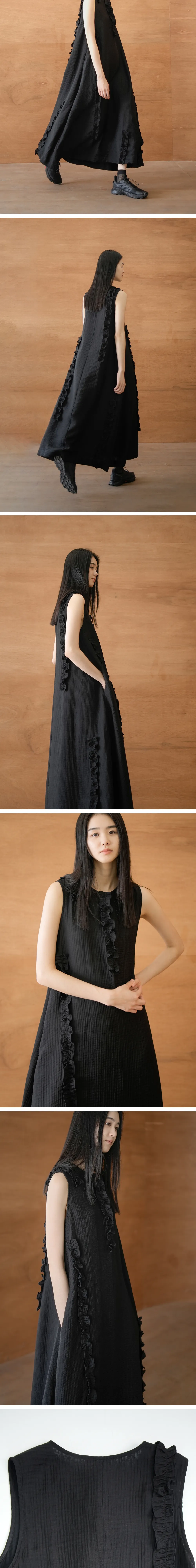 frill line A dress (black) - 감도 깊은 취향 셀렉트샵 29CM