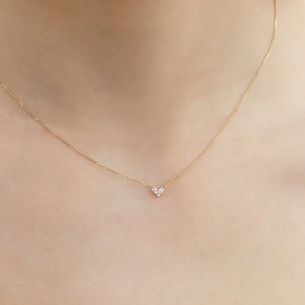 [29CM 단독] 14k 엣지 스퀘어 스톤 하트 목걸이 (14k골드) #LFN14 - 감도 깊은 취향 셀렉트샵 29CM