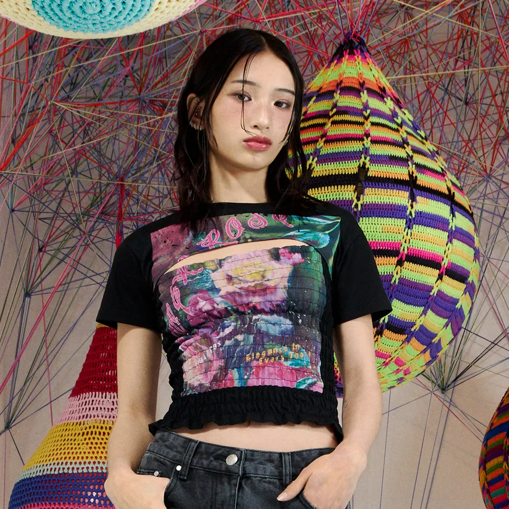 CUT-OUT SMOKING T-SHIRT BLACK BQ2CH005 - 감도 깊은 취향 셀렉트샵 29CM