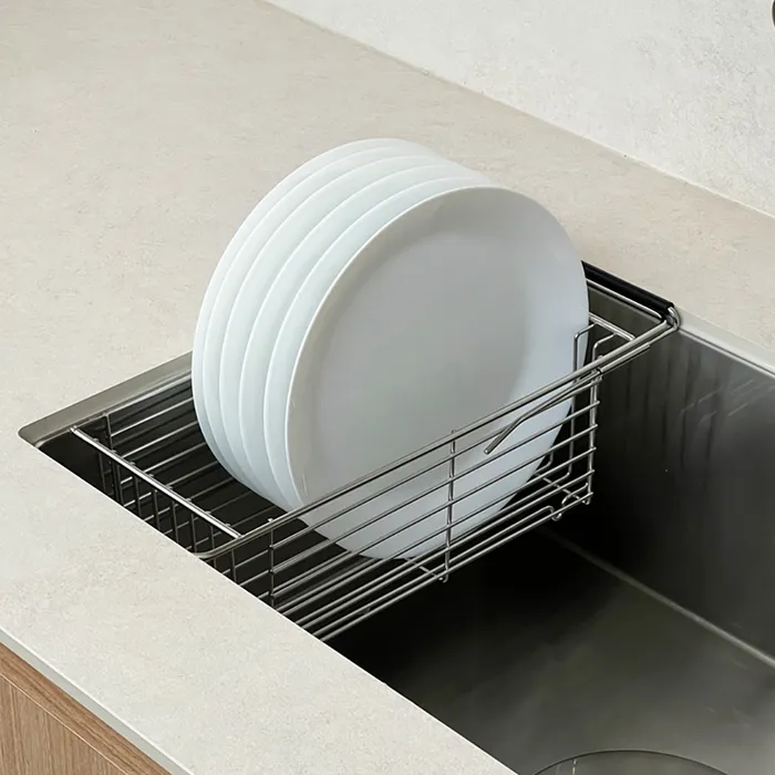 304 스텐 싱크인 식기 건조대 길이 조절 그릇 접시 슬라이딩 거치대 - 감도 깊은 취향 셀렉트샵 29CM