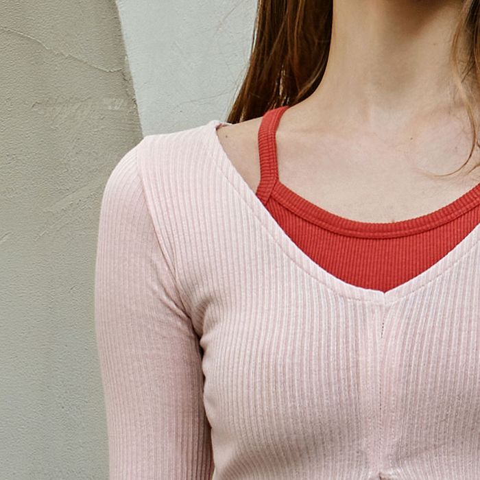 여성 요가복 DEVI-T0092-살몬핑크 필라테스 줄리아 골지 롱슬리브 - 감도 깊은 취향 셀렉트샵 29CM