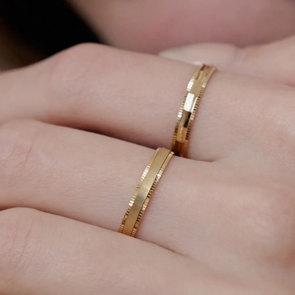 14k 사이드 컷팅 레이어드 반지 - 감도 깊은 취향 셀렉트샵 29CM