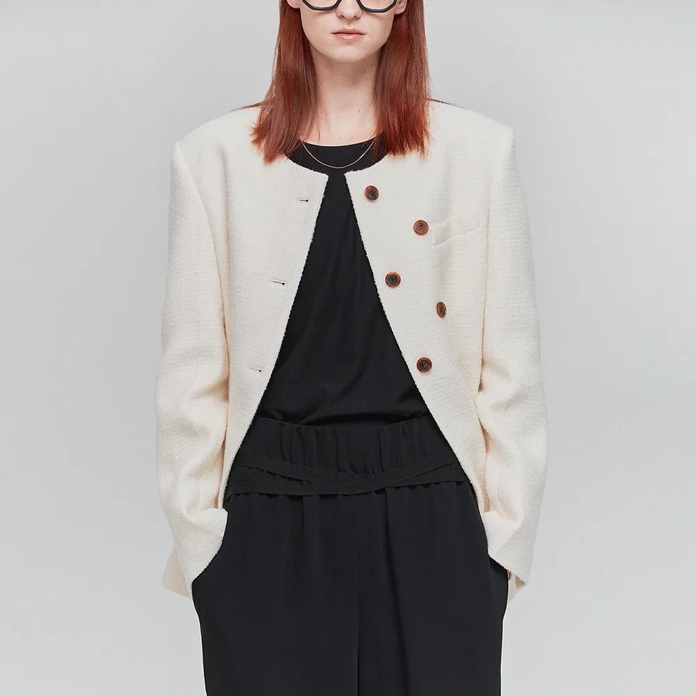 ROUND NECK WOOL TWEED JACKET_IVORY - 감도 깊은 취향 셀렉트샵 29CM