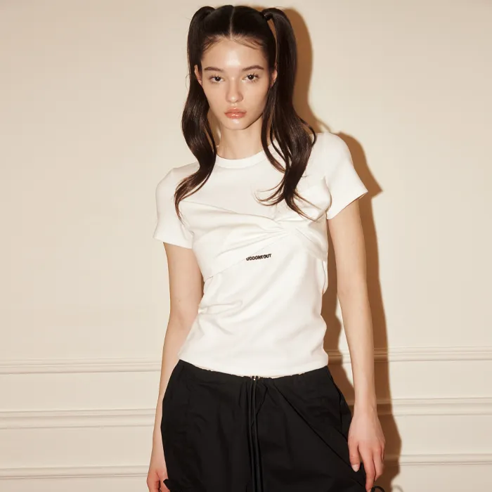 TWIST DRAPE STRING TOP WHITE - 감도 깊은 취향 셀렉트샵 29CM