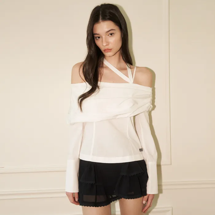 DRAPE OFF SHOULDER SHIRT WHITE - 감도 깊은 취향 셀렉트샵 29CM