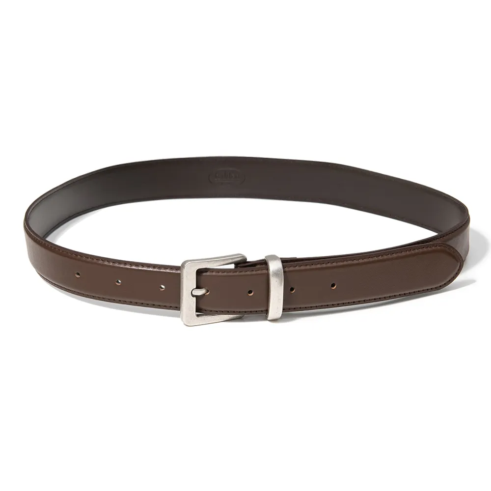 (W) square vintage silver cowhide leather belt (T024_brown) - 감도 깊은 취향 셀렉트샵 29CM