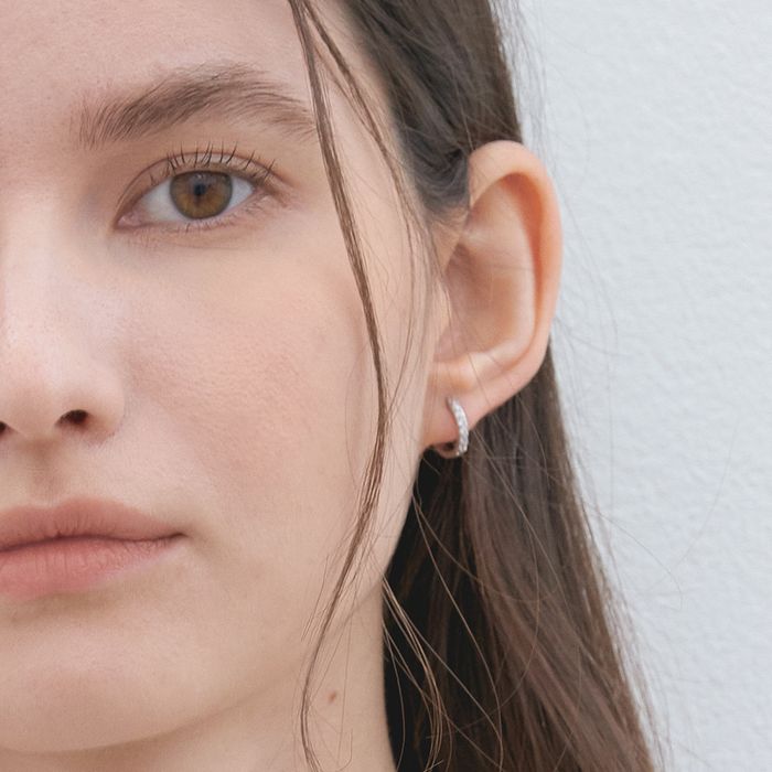 round cubic one touch earrings (E026_silver) - 감도 깊은 취향 셀렉트샵 29CM