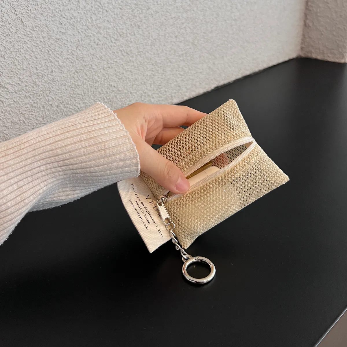 베다 미니파우치 키링_메쉬 베이지 Veda pouch mini keyring [mesh beige] - 감도 깊은 취향 셀렉트샵 ...