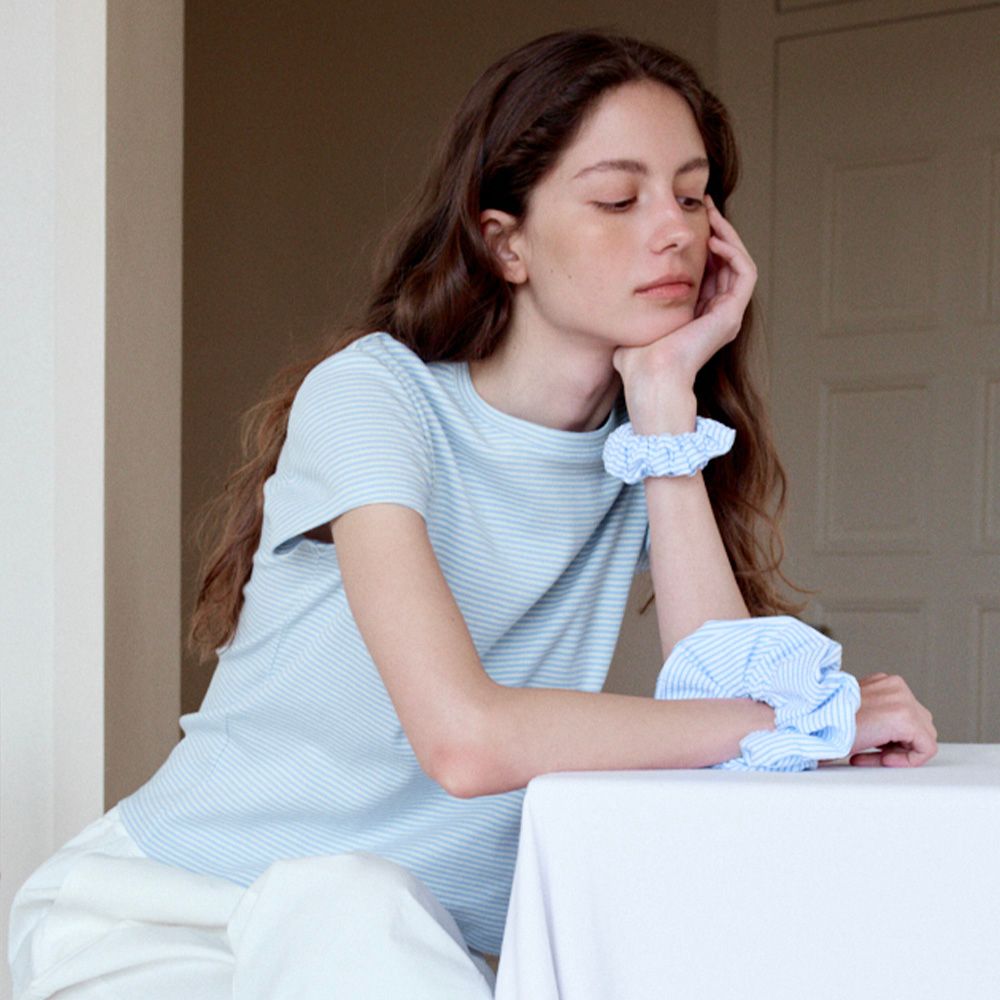 Basic Stripe T-shirt-lightblue - 감도 깊은 취향 셀렉트샵 29CM