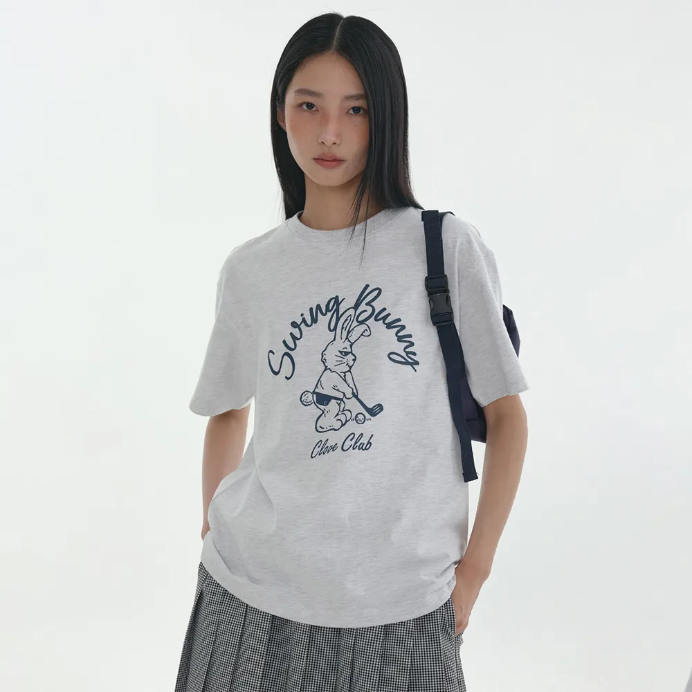 [24SS clove] Swing Bunny T-Shirt (Light Grey) - 감도 깊은 취향 셀렉트샵 29CM